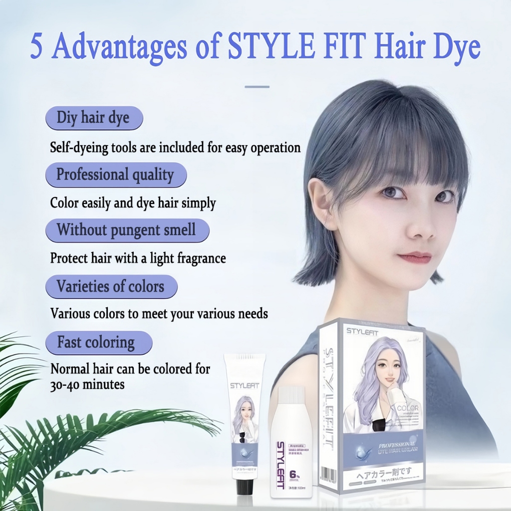 STYLEFIT Hair Color Permanent Deep Purple(100ml Hair Dye+100ml Oxidizer ...