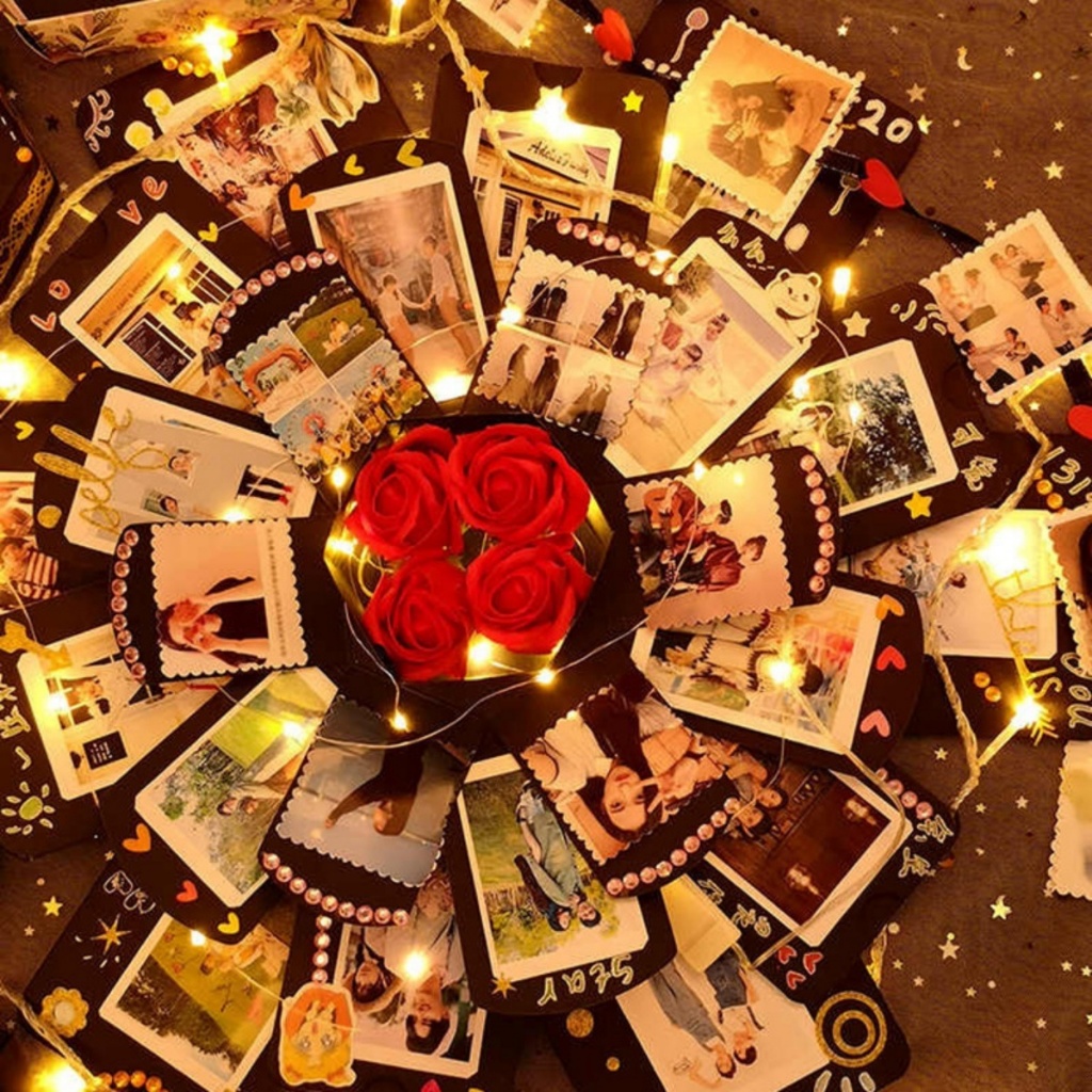Surprise Explosion Box Valentine's Day Love Memory DIY Photo Album For ...