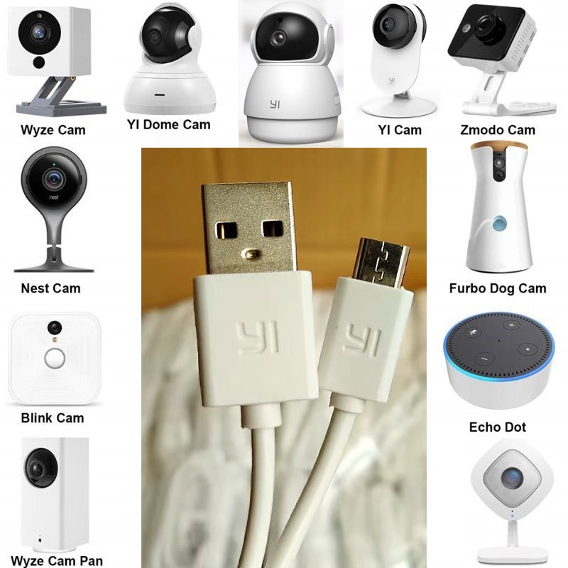 2M Micro USB Cable for YI Security Camera Cable Android Phone Power ...