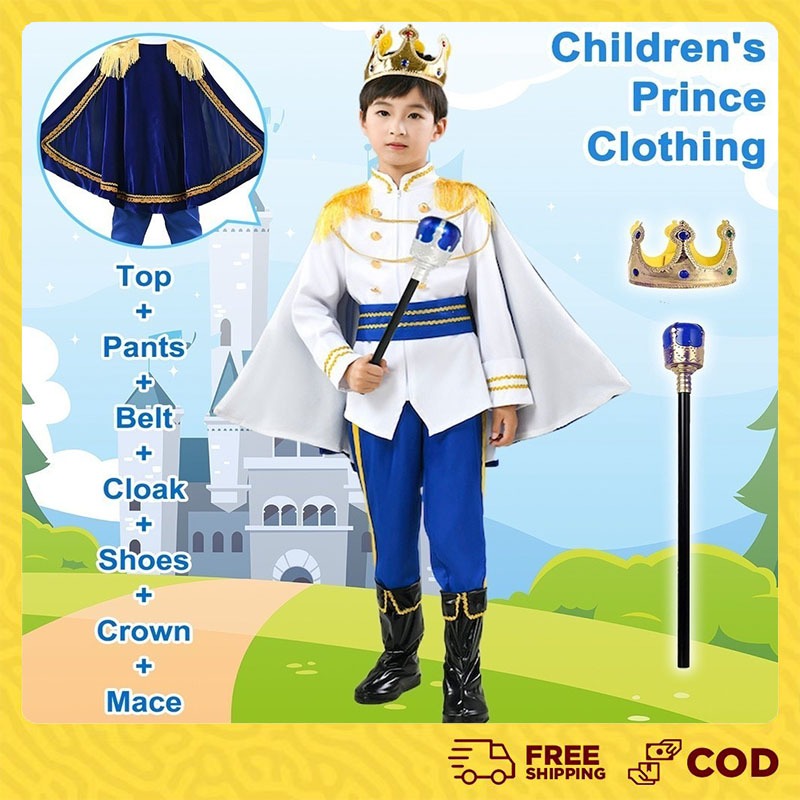 7pcs Prince Costume Prince Costume Christmas Cosplay Costume For Kids ...