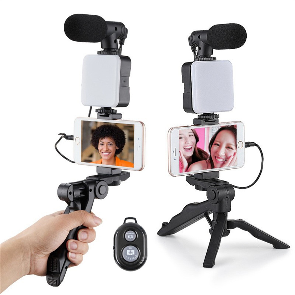 Vlogging Kit Video Vlog Kits Phone Tripod Holder Led Light and Shotgun ...