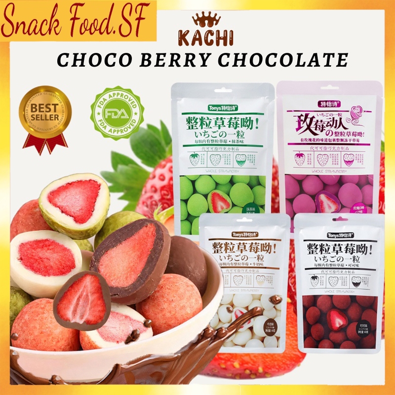 Kachi Choco Berry Original Chocolate Coated Freeze Dried Strawberries ...
