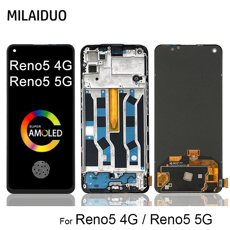 6.43" Original Amoled For Oppo Reno5 4G CPH2159 Reno 5 5G CPH2145 LCD ...