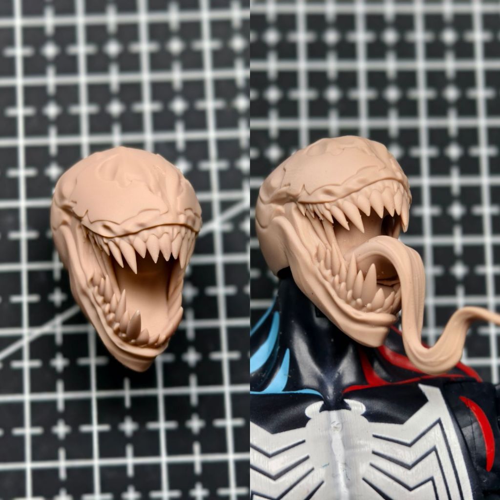 Unpainted 1/12 Scale Agent Venom Head Carved Model Fit For 6 inches ML ...