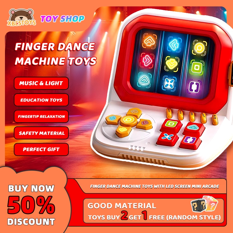 Finger Dance Game Machine Toy with LED Screen Mini Arcade Rhythm Exercises Reaction Ability ...