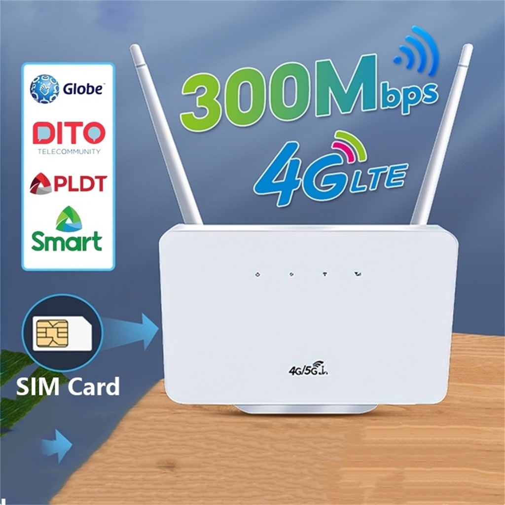 【4G LTE WiFi Router】300Mbps High-Speed Wireless Modem with SIM Card Slot, External Antenna ...