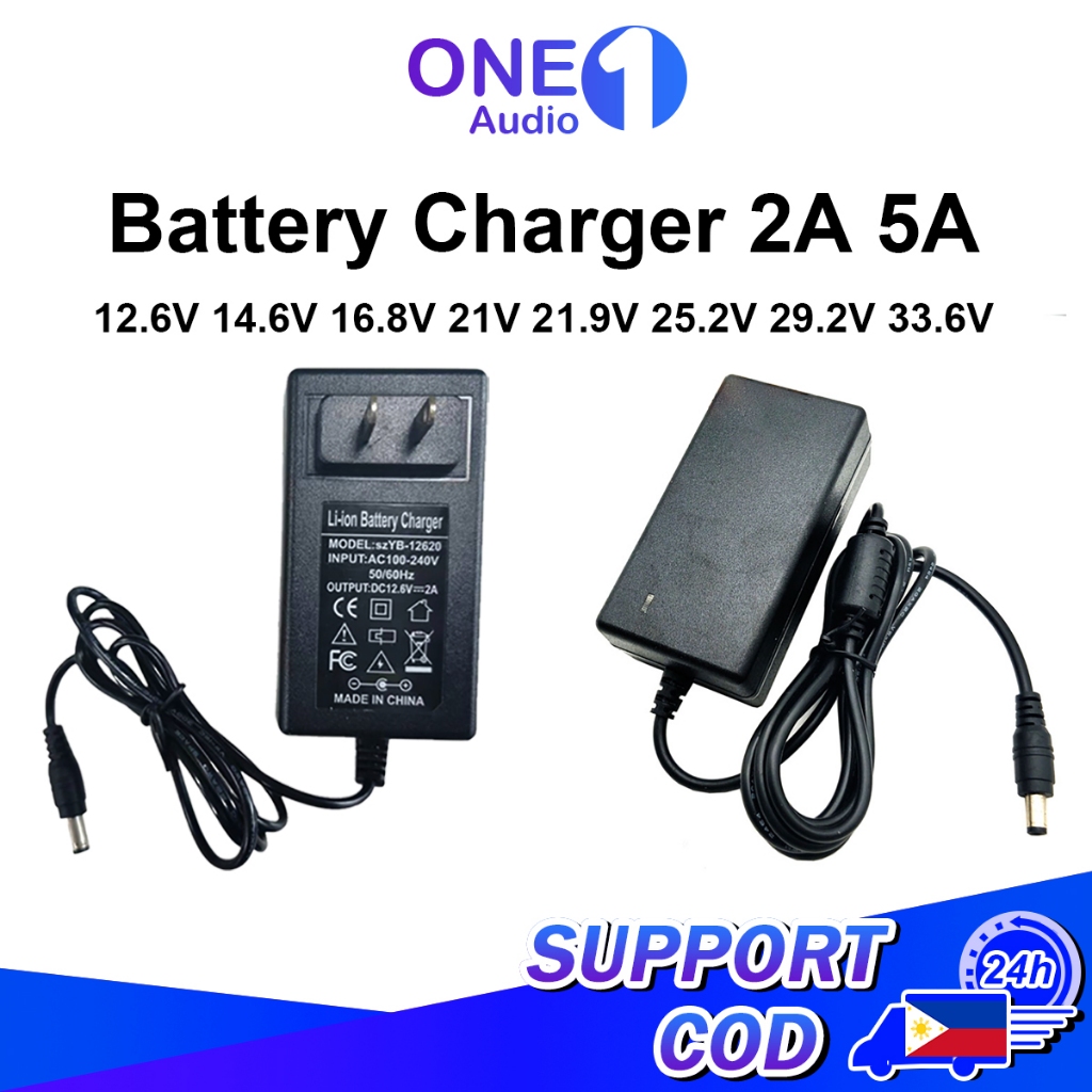 OneAudio Li-ion battery charger adapter DC 12.6V 14.6V 16.8V 21V 21.9V 29.2V battery charger 2A ...