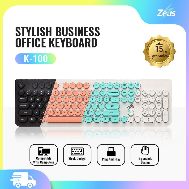 Zeus K-100 ( SteamPunk ) Retro Round Keycaps 104 Keys Keyboard For ...