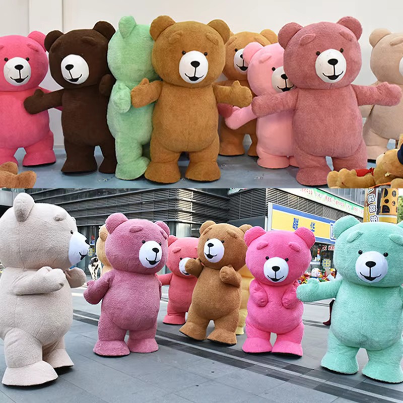2M/2.6M/3M Teddy Bear Plush Mascot Costume Inflatable Suit Cosplay ...