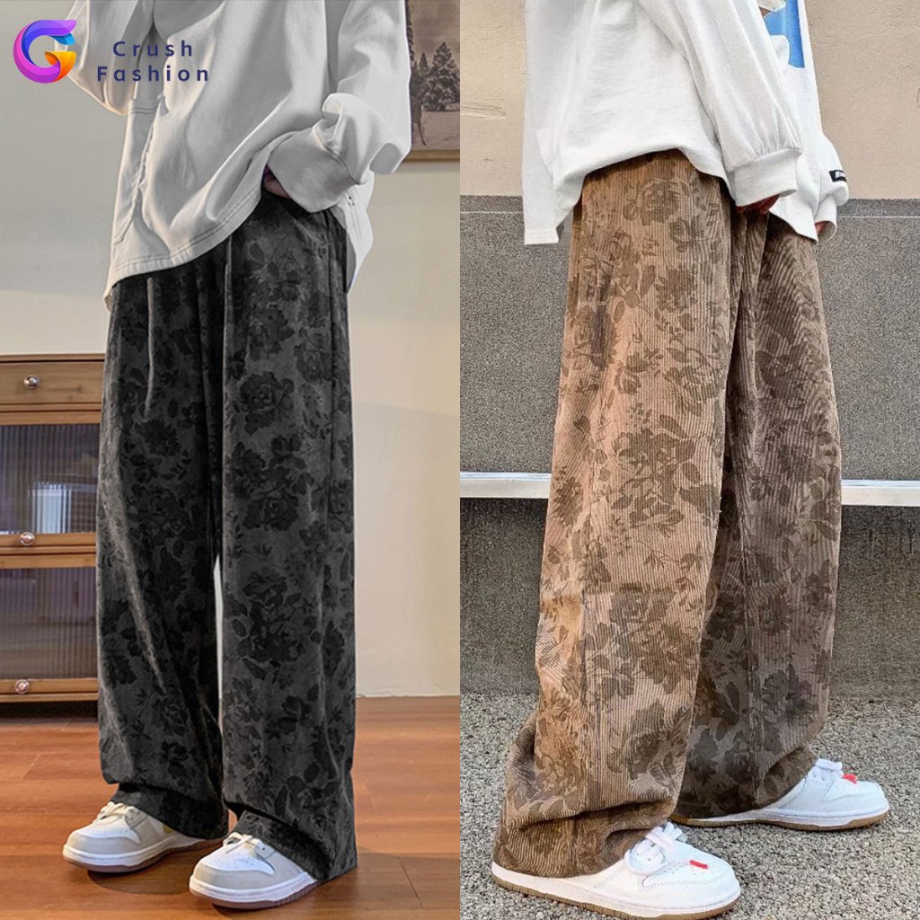 Crush Fashion Mens High Quality Corduroy Pants Loose Casual Thin Style ...