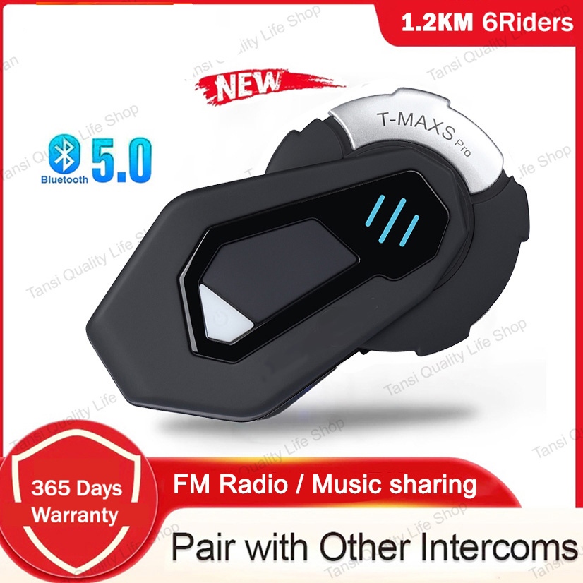 T-MAX S Pro/T-Max Pro Motorcycle Intercom Bluetooth 5.0 Helmet Headset ...