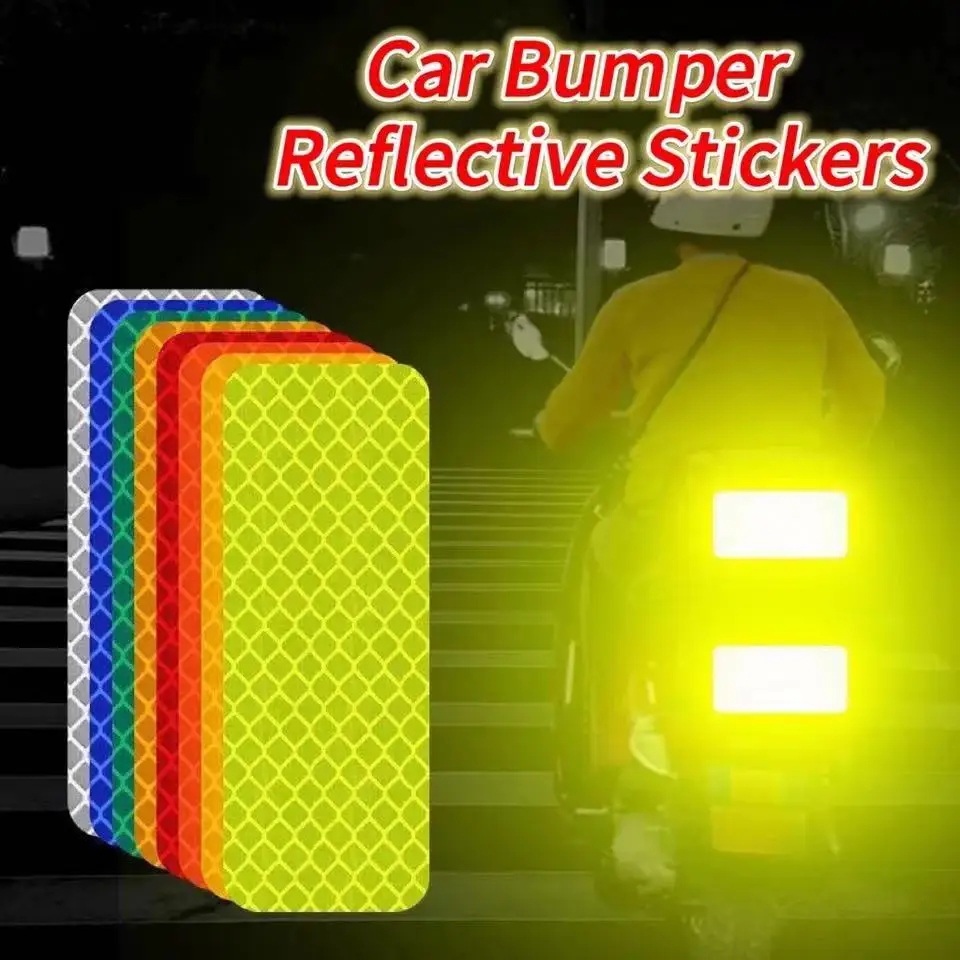 10pcs Car Bumper Reflective Stickers Reflective Warning Strip Tape ...