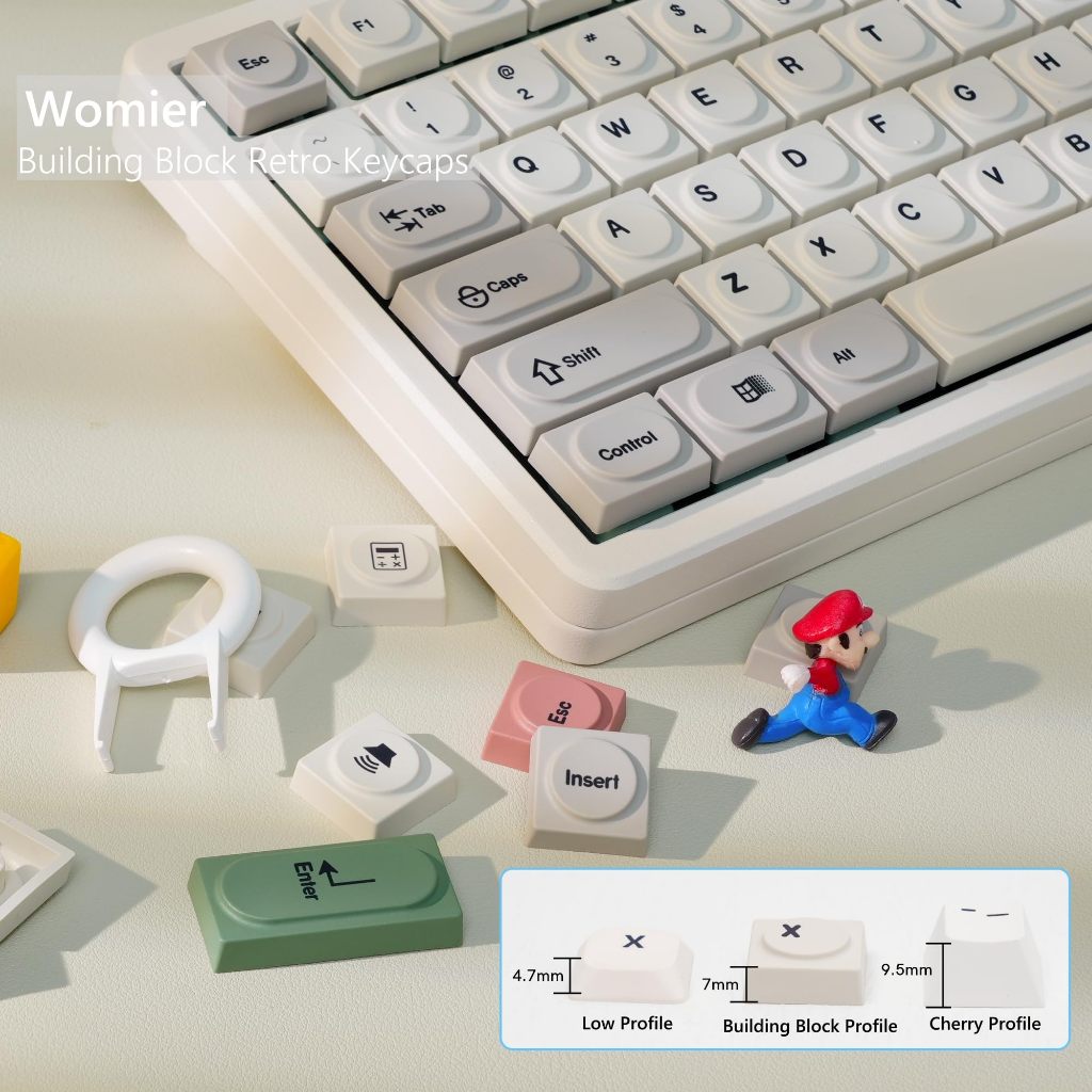 137 Keys Retro Building Block Keycaps Custom Dye-Sublimation Key Caps ...