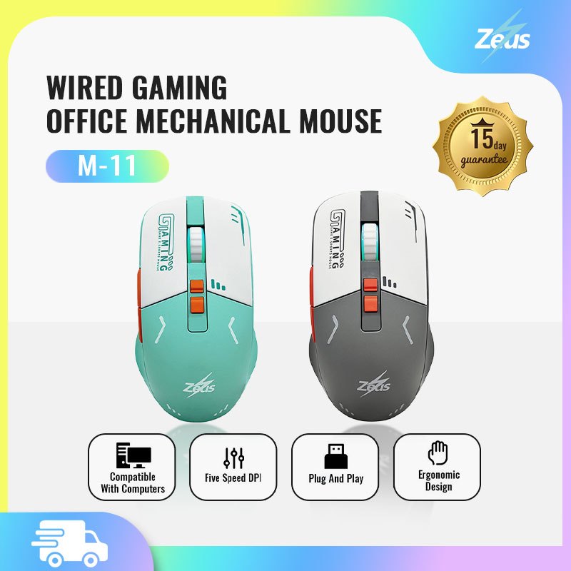 Zeus Meka Style 2.4G Wireless Mouse Rechargeable Mechanical Like Office ...