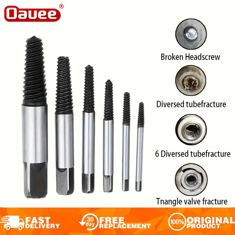 6Pcs Easy Out Drill Bits Broken Damage Bolt Screw Extractor Remover ...
