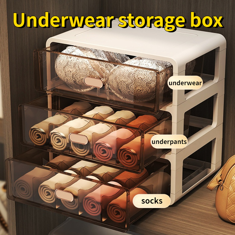 3-in-1 Underwear and Bra Storage Box Drawer style for Home Close ...