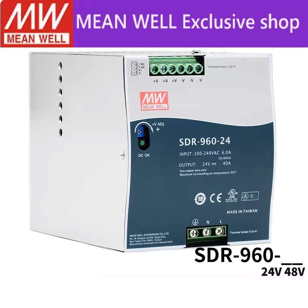 MEAN WELL SDR-960-24 SDR-960-48 SDR-960 series 960W single industrial ...