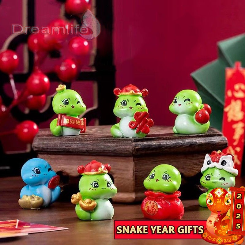 2025 Mascot Snake Ornaments Mini Cute Snake Resin Craft Dollhouse ...
