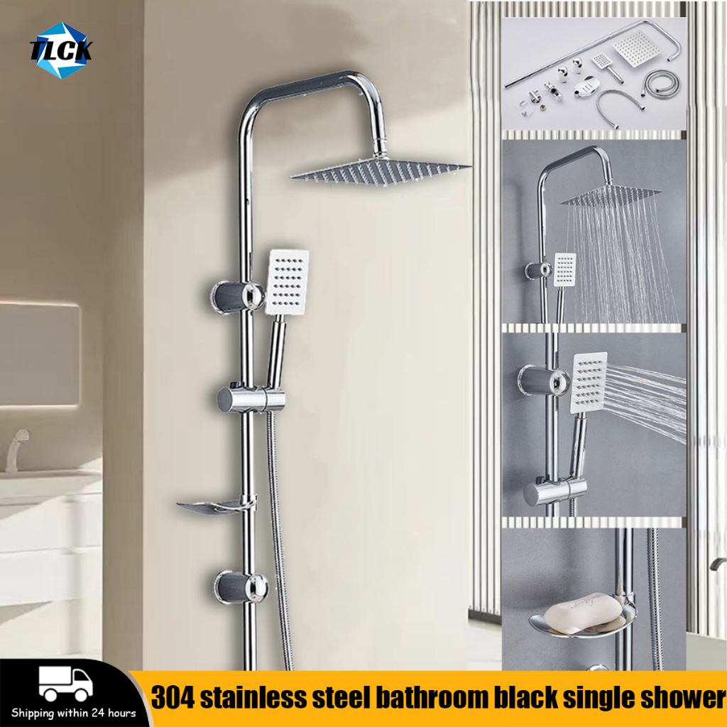 304 stainless steel bathroom black single cold water shower set ...