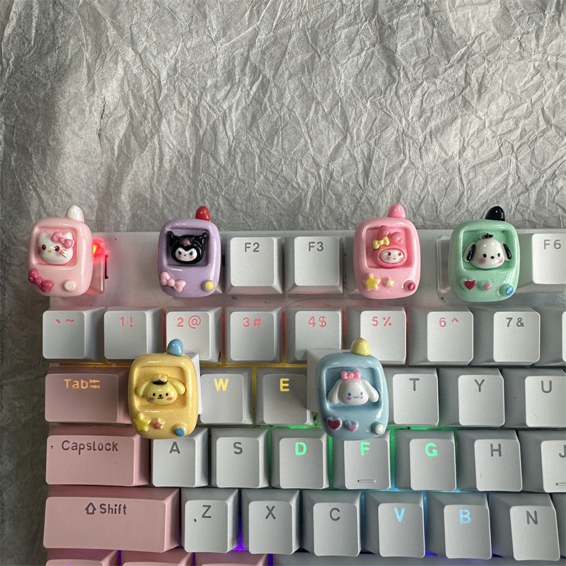 Customization Cute Sanrio Series Kuromi KT Mobile Phone Keycap ...