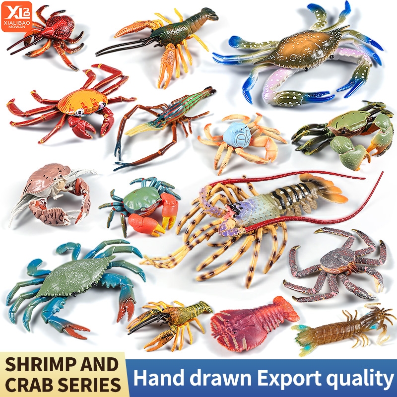 Ocean Animals Simulation Crab Lobster Sea Life Model Figurines Action ...
