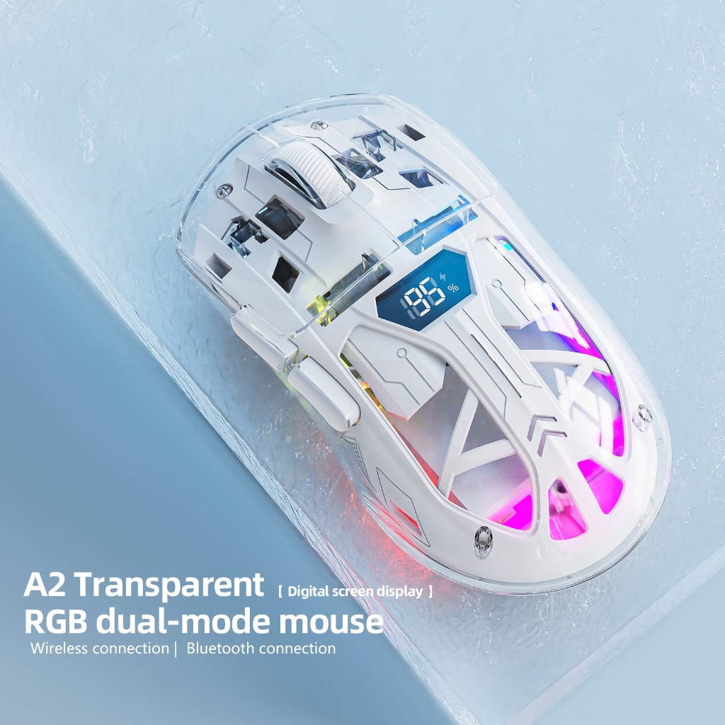 A2 Digital display , Bluetooth Wireless Mouse Dual Mode RGB PC ...