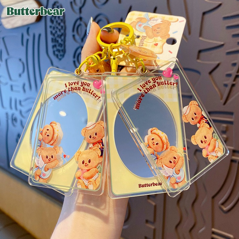 Authentic Butter Bear Keychain Portable Mirror Keychain Pendant Gift ...