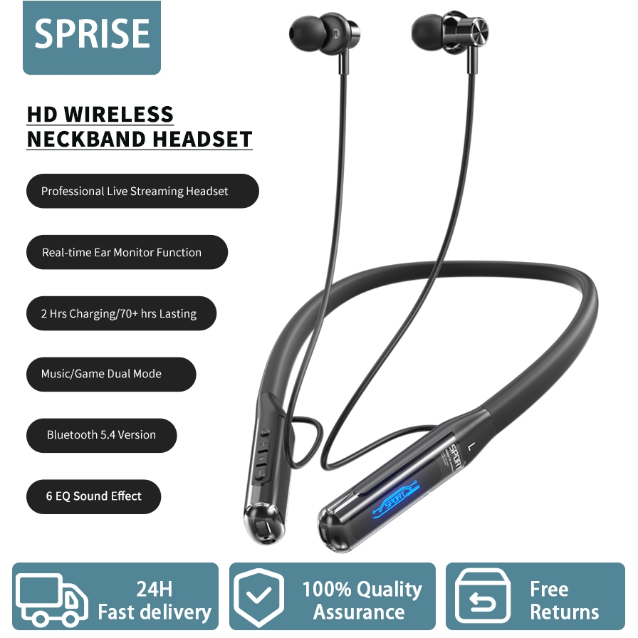 SPRISE BT125 Wireless Earphone Bluetooth Headphone HiFi ENC Headset ...