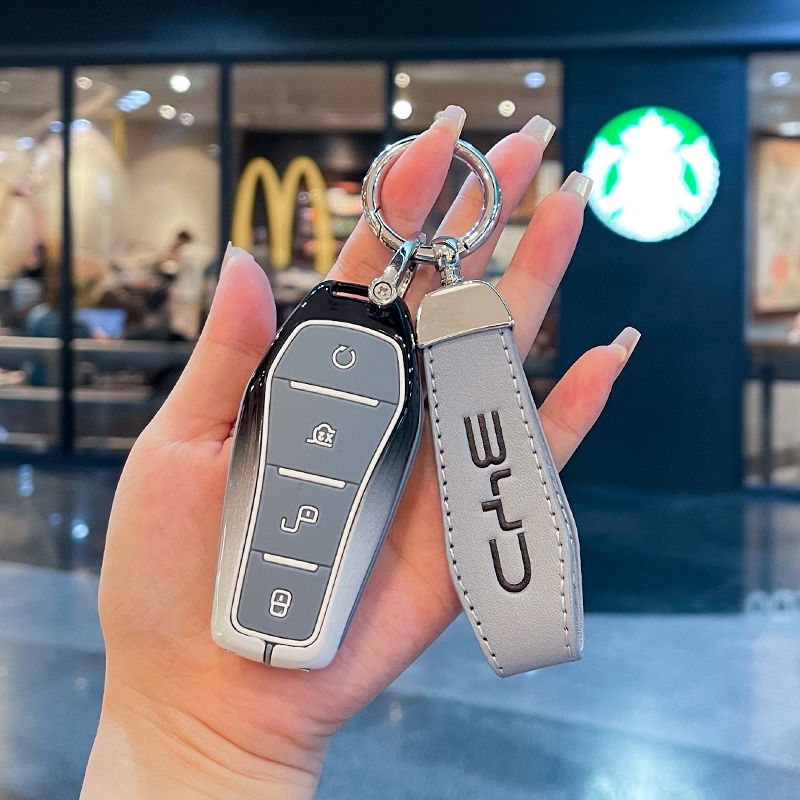 Car Key Case Full Cover Shell Holder Protection For BYD Tang EV600 Han ...