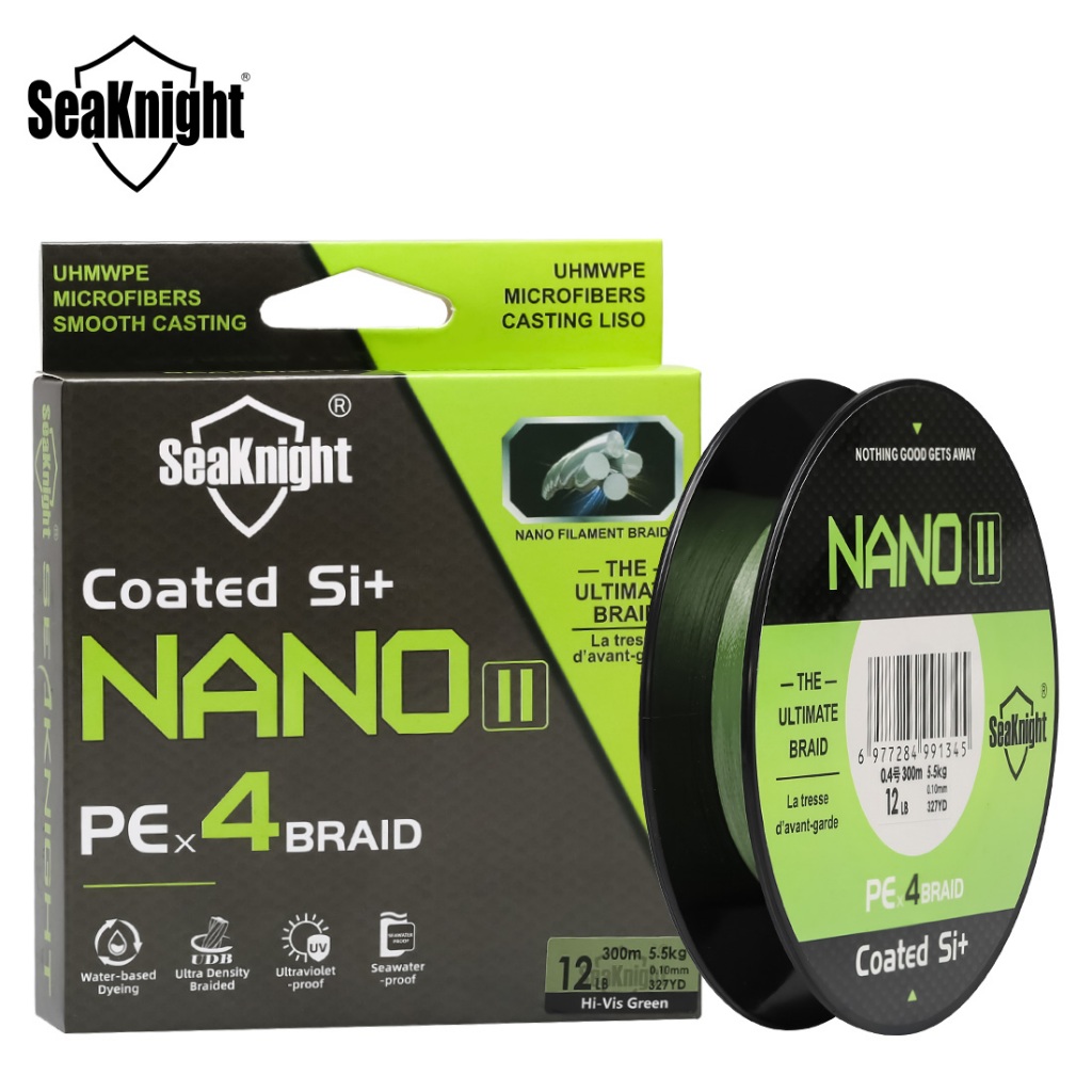 Seaknight NANO II 4 Strands Braided Lines 100M/300M Smooth PE Braid ...