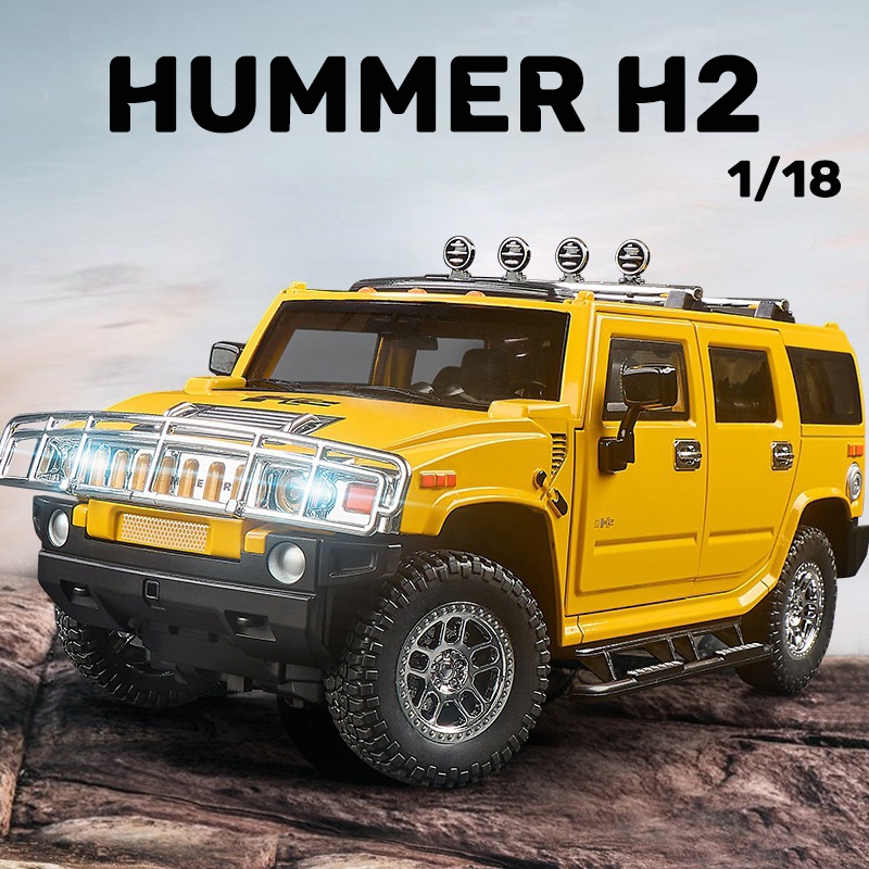 1:18 Scale Hummer H2 Alloy Car Model Diecast Car Sound Light Car Lovers ...
