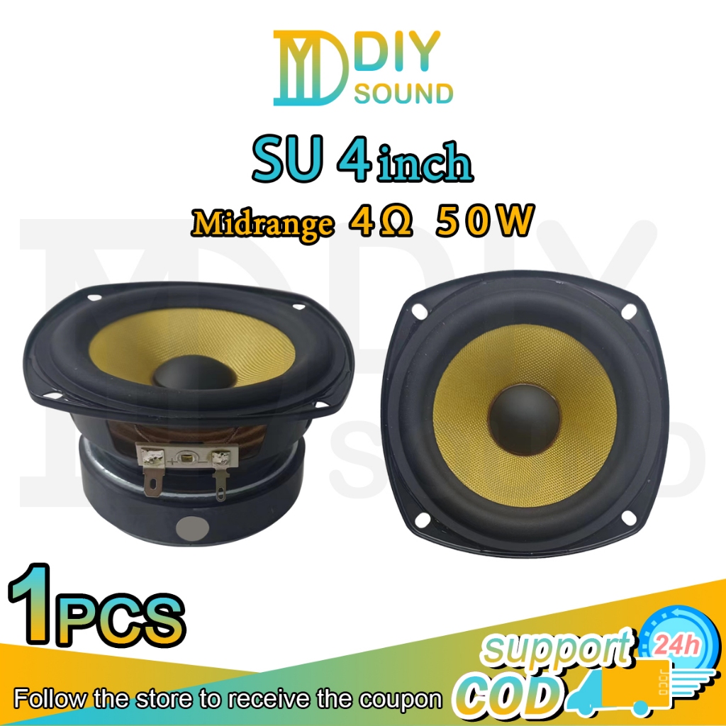 DIYSOUND SU 4 inch Midrange Speaker 4Ω 50W 4 inch Speaker Car Stereo ...