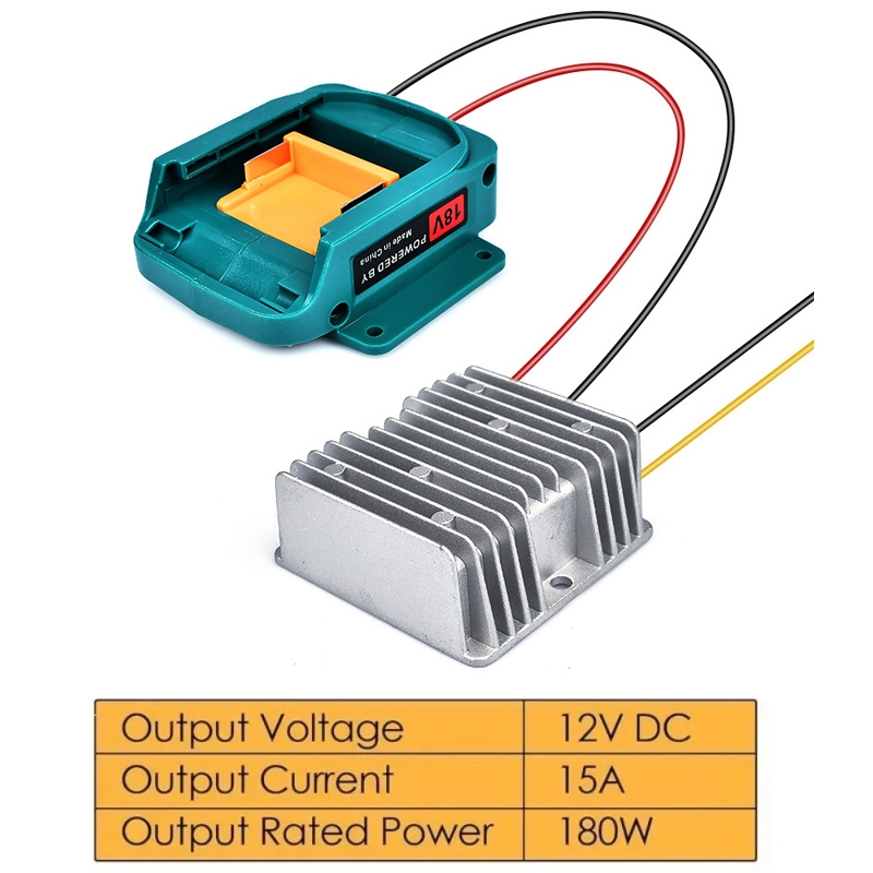 DC 18V to DC 12V Step Down Converter Adapter for Makita 18V Li-ion ...