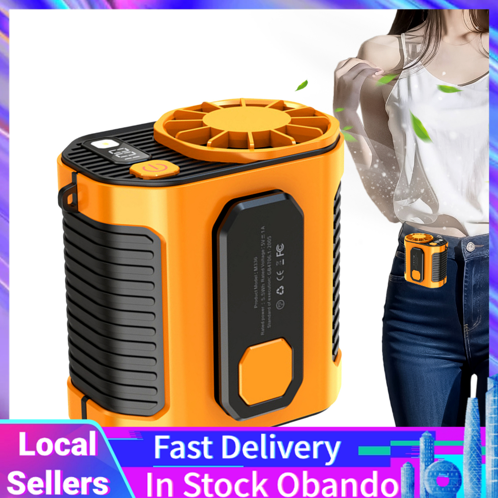Portable Hang Waist Fan 5000mAh Wearable Waist Fan Body Fan with ...