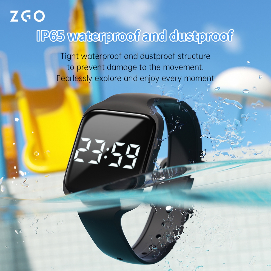 ZGO Men/Woman Watch Long Battery Life Sports Pedometer Waterproof Alarm ...