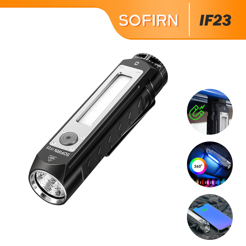 Sofirn IF23 Mini Flashlight 4000lm XHP50B Powerful LED Light 21700 Type C Rechargeable Loodlight ...