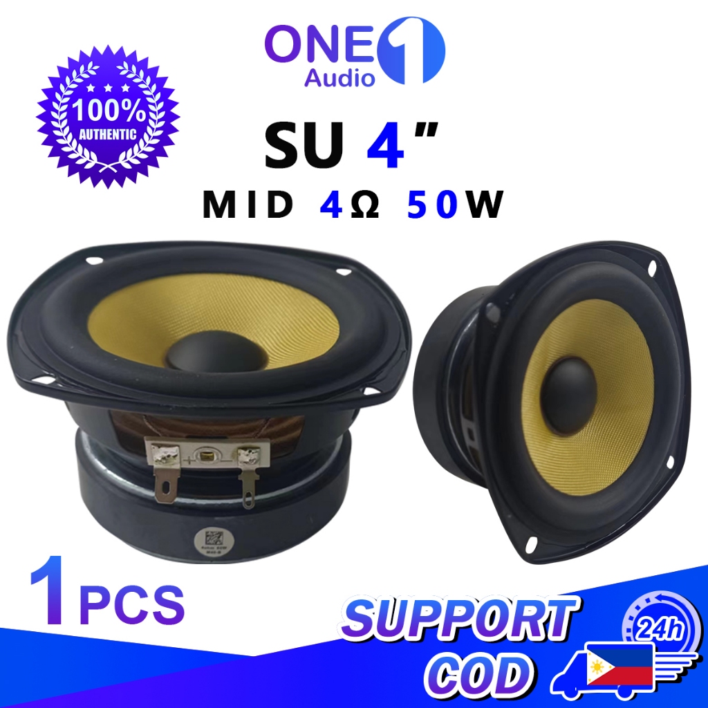 OneAudio SU 4-inch Midrange Speaker 4Ohms 50W 4 inch Speaker Car Stereo ...