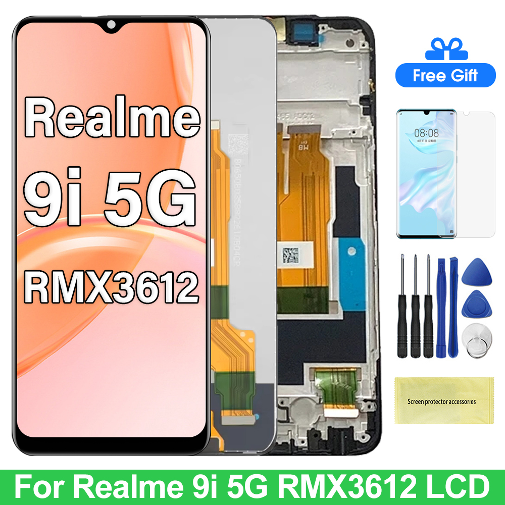 For Realme 9i 5G RMX3612 LCD Display Digitizer Touch Screen With Frame ...