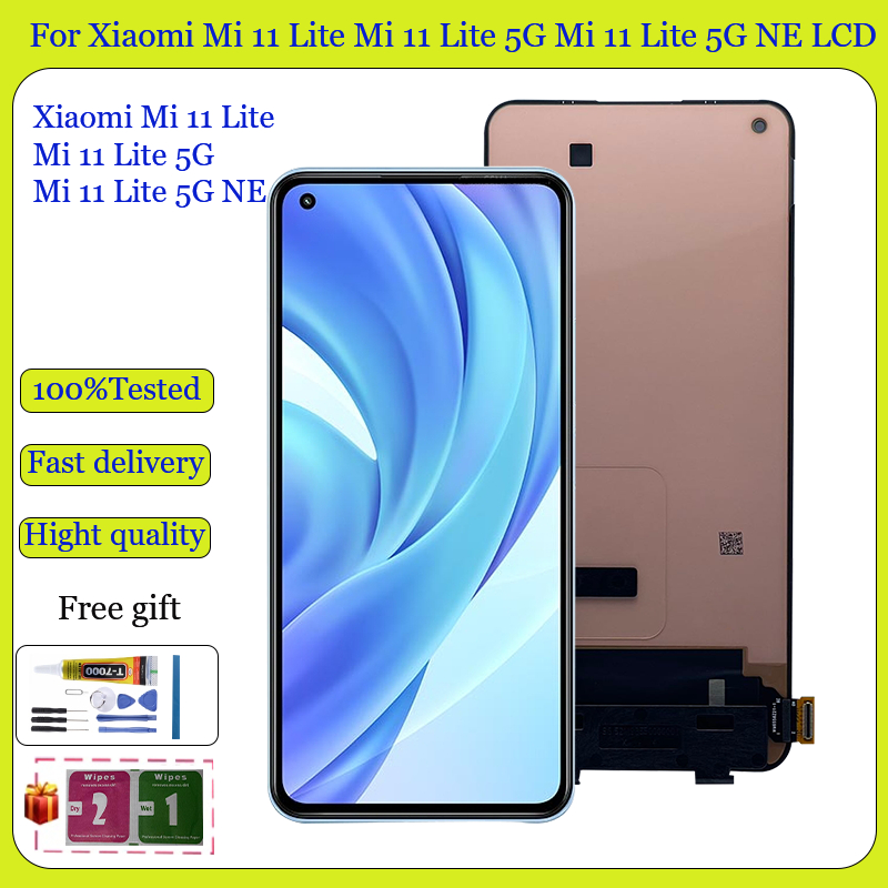 OriginalAMOLED Xiaomi Mi 11 Lite Mi 11 Lite 5G Mi 11 Lite 5G NE LCD Display Touch Screen ...