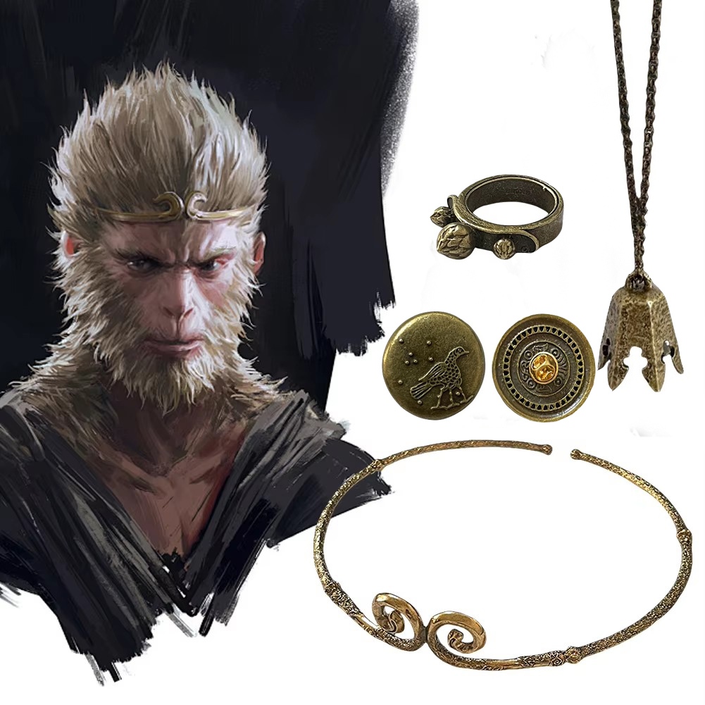 Black Myth Wukong Game Peripheral Props Figures Necklace Ring Badge ...
