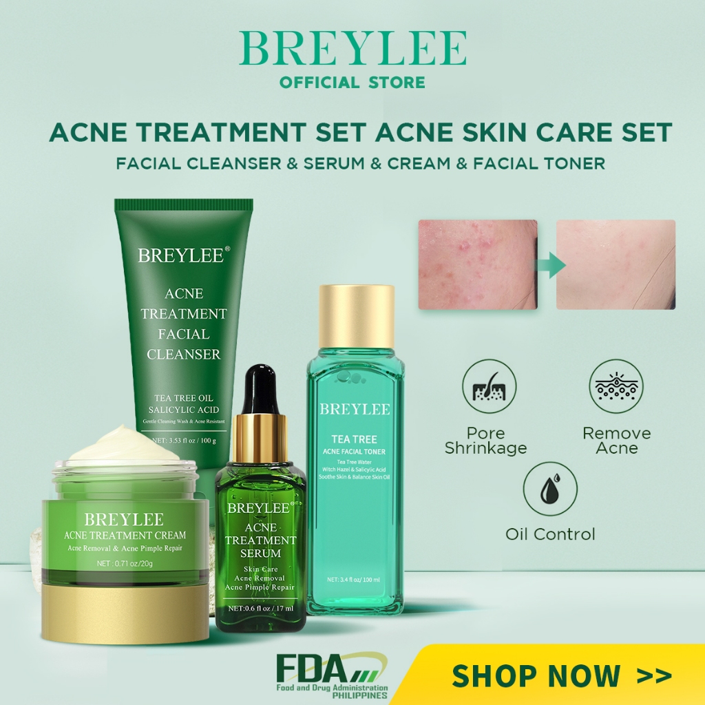 Breylee Acne Treatment Set Acne Skin Care Set Scar Treatment Face Serum Face Cleanser Cream ...