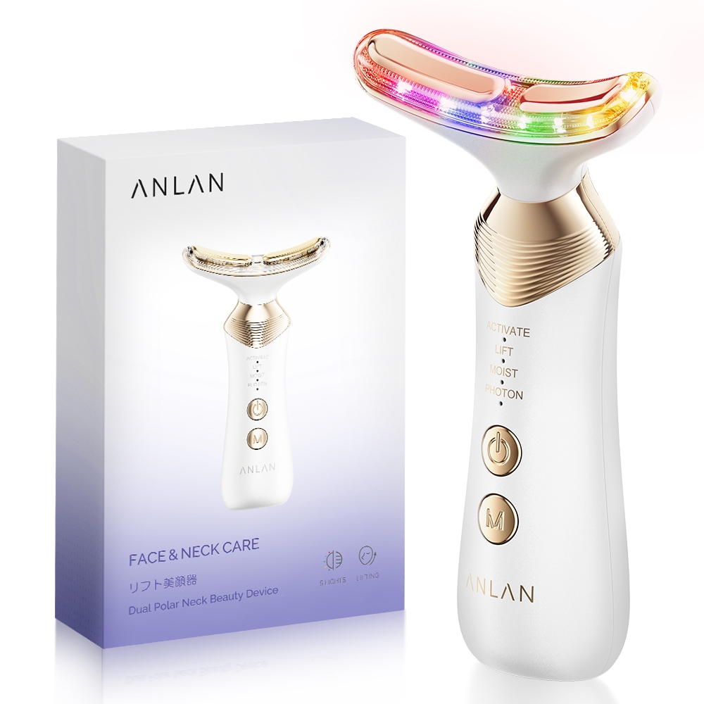 ANLAN Bipolar Neck Beauty Device Face Lifting Firming Massager Neck Lines Removing 5 Color Light ...