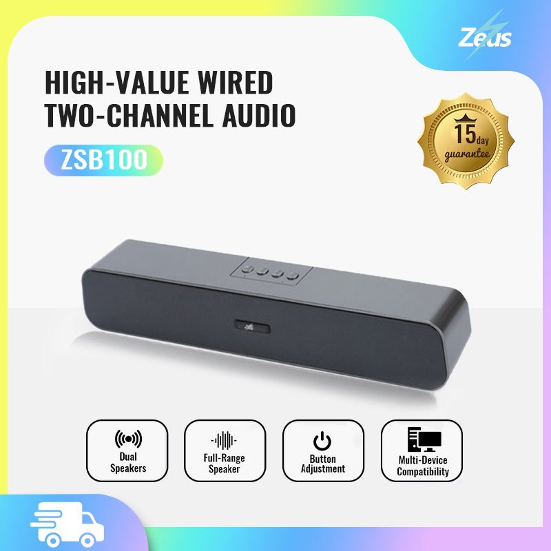 Zeus Multi-Media Wireless Soundbar ZSB-100 | Shopee Philippines