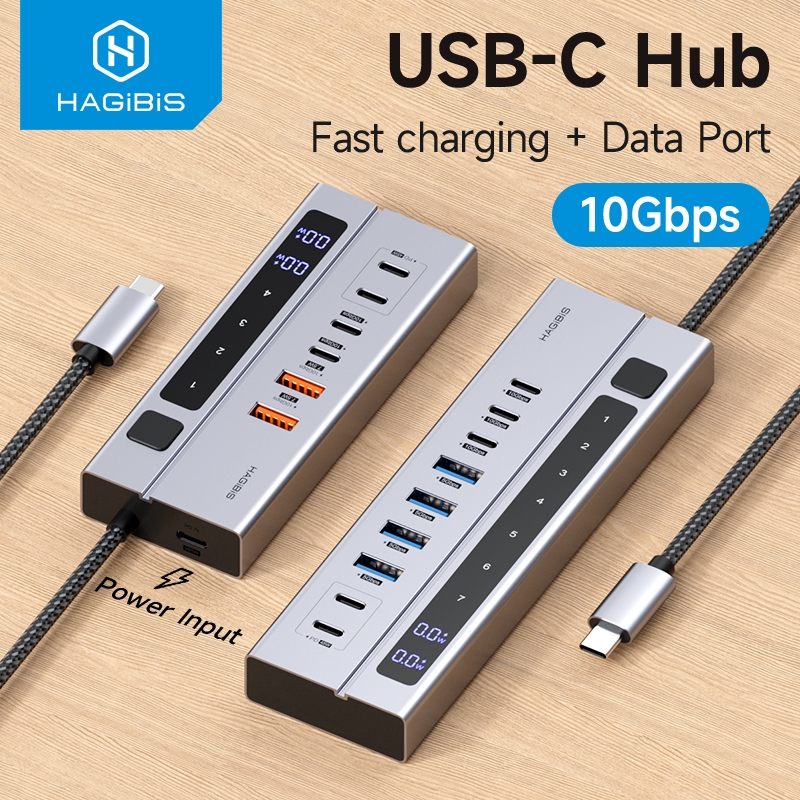 Hagibis USB C HUB Type-C Docking Station Individual On/Off Switches ...