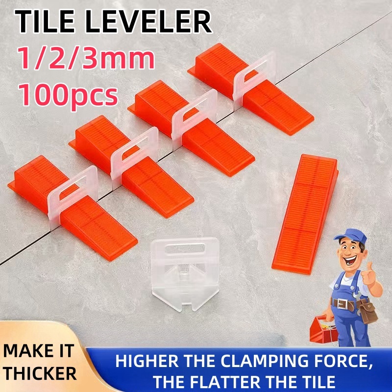 300pcs Tile Leveling System Tile Leveling System Spacer Wall Tiling Flooring Tool ClipsCross ...