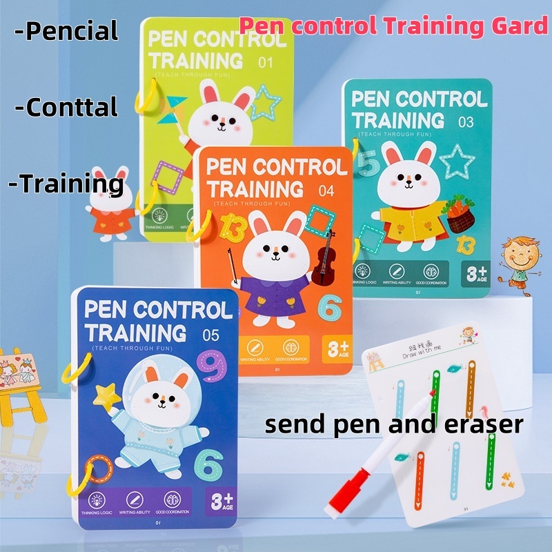 Erasable Workbook Preschool Educational Toys Magic Tracing Workbook ...