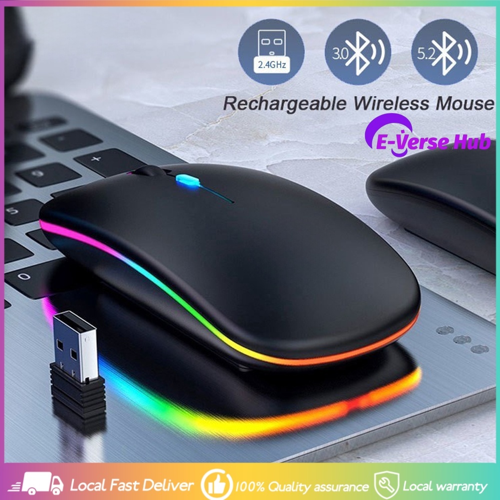 Rechargeable Mouse Wireless Silent LED Backlit Mice USB Optical ...