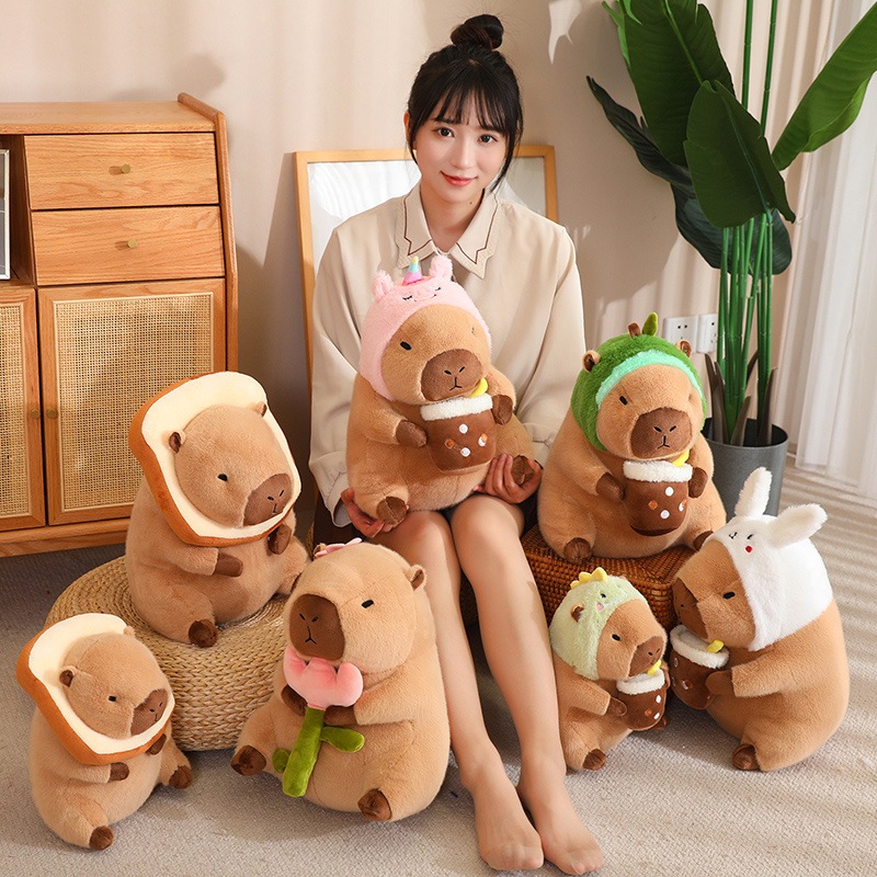 Cute Capybara avocado Backpack Capybara stuffed animal doll gift ...