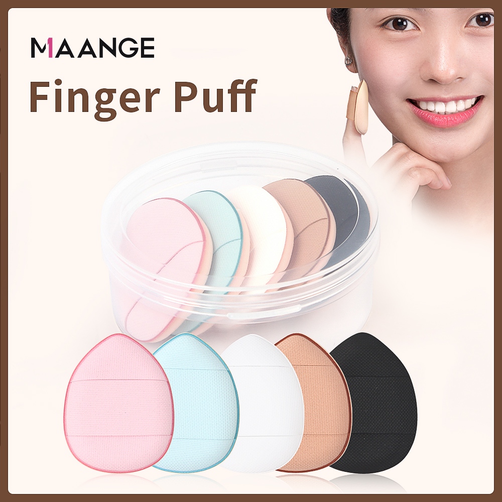 MAANGE 5Pcs Mini Finger Puff (With box) Soft Skin-Friendly Dual-use ...