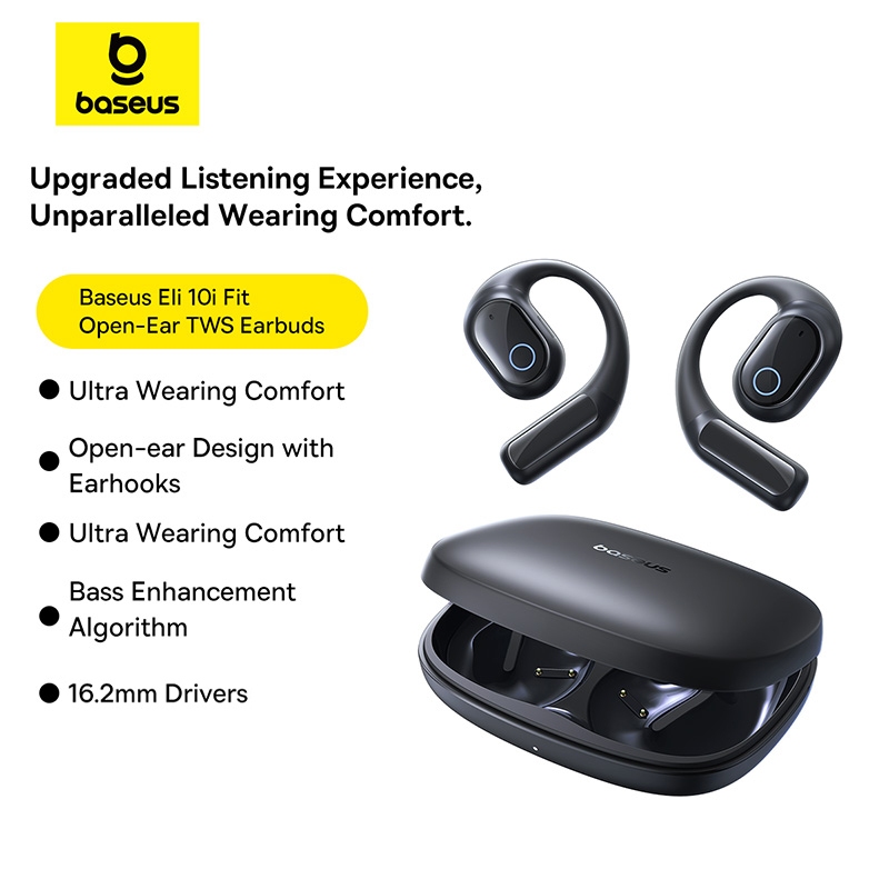 Baseus Eli 10i Fit Open-Ear TWS Earbuds Bluetooth 5.4 Wireless ...